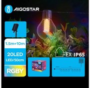 Aigostar - LED Solární vánoční řetěz 20xLED/8 funkcí 11,5m IP65 multicolor