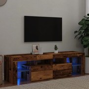 TV stolek s LED old wood 140 x 36,5 x 40 cm kompozitní dřevo