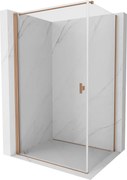 Mexen Mist-B, 1-křídlý výklopný sprchový kout 100 x 110 cm, čiré sklo, měděný matný profil, 8A2T-100-110-65-00