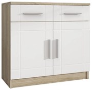 Komoda Paris 2F2S | 69 cm | sonoma/bílá MDF