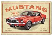 Nostalgic Art Cedule 40x60 Ford Mustang GT 1967 Red NA24017