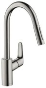 Hansgrohe Focus M41 - Dřezová baterie M4116-H240 s výsuvnou sprškou, sBOX, vzhled nerezu 73880800