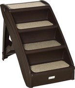 Skládací schůdky pro domácí mazlíčky PawHut se 4 schody pro psy a kočky, přenosné s protiskluzovými rohožemi pro postele a pohovky, nosnost 20 kg, 62x