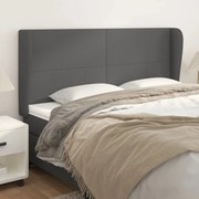 Čelo postele typu ušák tmavě šedá 183x23x118/128 cm umělá kůže 3117782