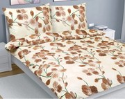 Bavlněné povlečení na dvoudeku Béžová 90/321 - 200x220 cm, 2ks 70x90 cm (200 cm šířka x 220 cm délka prodloužená)