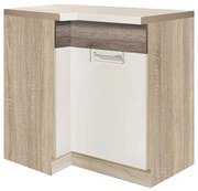 ECONO wh | dolní skříňka ECO-14D rohová | 70x100 cm | san remo/bílá lesk | VÝBĚR KORPUSU
