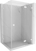 Mexen Lunar T, pravostranný výklopný sprchový kout 115 x 80 cm, 8mm čiré sklo, bílý profil, 834T-115-080-20-00-P