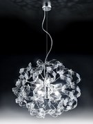 Metal Lux 206.155.01 Astro Crystal, designové závěsné svítidlo v průměru 50cm, 6x40W, čiré sklo, chrom