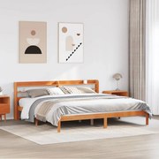 Rám postele s čelem voskově hnědý 200x200 cm masivní borovice 3306563
