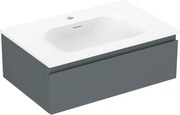 Mexen Orio, koupelnová skříňka 70 cm s umyvadlem Vela, 1 zásuvka, grafitová matná/bílá matná, 91A10-07023-1-BF66-W23M01