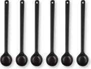 vtwonen Matt Black set 6 velkých porcelánových lžiček, černý (Velké čajové lžičky)