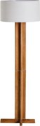 Bílá/hnědá stojací lampa s textilním stínidlem (výška 150,5 cm) Niani – Kave Home