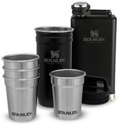 Černý set placatky a panáků 6 ks z nerezové oceli 250 ml Adventure Black – Stanley