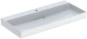 Geberit ONE - Umyvadlo 105x48x14 cm, skrytý přepad, s otvorem pro baterii, vodorovný odtok, KeraTect, bílá 505.046.00.1