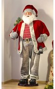 Dekorační figurka Santa Claus, výška: 150 cm, červenošedá