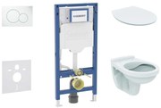Geberit Duofix - Set předstěnové instalace, klozetu Alpha a sedátka softclose, tlačítko Sigma01, alpská bílá SANI11CD3100