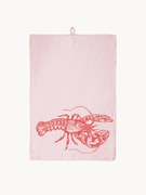 Lněná utěrka na nádobí Lobster, ručně tištěná