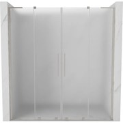 Mexen Velar L Duo, posuvné sprchové dveře do otvoru 170 cm, 8mm sklo námraza, broušená ocel, 871-170-003-32-97