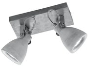 Šedé nástěnné svítidlo na 2 žárovky Trio Concrete, délka 23 cm
