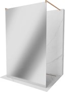 Mexen Kioto volně stojící sprchová stěna 100 x 200 cm, zrcadlo 8 mm, kartáčovaný měď - 800-100-002-65-50