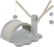 PawHut 40cm Kočičí Škrabadlo - Malá Kočičí Věž s Jeskyní, 2 Hracích Míčků, Škrabací Rohož, Kočičí Strom, Lezecký Strom pro Malé a Velké Kočky, Světle