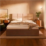 Manželská postel YORK Velvet 160×200 cm tmavě modrá