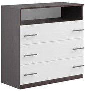 Komoda 3S SANTOS wenge/bílá