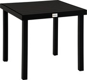 Zahradní stůl Outsunny pro 4 osoby – hliníkový stůl na venkovní použití, snadno se udržuje, plastový, černý, 78 x 78 x 74 cm | Aosom