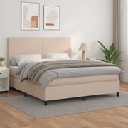 Box spring postel s matrací cappuccino 160x200 cm umělá kůže