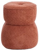 Oranžový taburet z textilie bouclé Leyla – Light &amp; Living