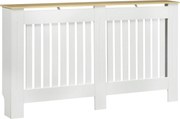 HOMCOM Kryt na radiátor 152x19x83 cm MDF s protiskluzovým zařízením Moderní design pro obývací pokoj a ložnici Bílá | Aosom