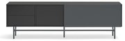 Černo-antracitový TV stolek 180x56 cm Nube – Teulat