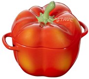Staub Cocotte keramická zapékací miska ve tvaru papriky 12 cm/0,47 l, oranžovo-červená, 40500-325