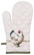 Béžová chňapka - rukavice se slepičkami Barnyard Chicken - 18*30 cm