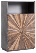 furniture-nabytek.cz - Masivní komoda Highboard Derwood z recyklovaného dřeva a kovu, lakovaná, šedá – 90×45×145 cm