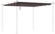 Outsunny 2,5x2,55m Pergola - Náhradní Sklopná Střecha pro Zahradní Altán s 10 Odtokovými Otvory (Hnědá) | Aosom