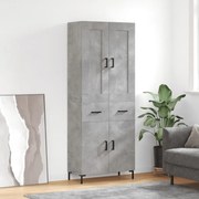 Skříň highboard betonově šedá 69,5x34x180 cm kompozitní dřevo