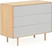 Šedá/v přírodní barvě komoda v dekoru jasanu 99x78,5x42 cm Anielle – Kave Home