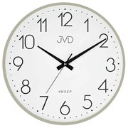JVD Šedé nástěnné kovové netikající tiché hodiny JVD HK4129.1