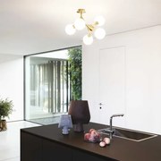 Ideal Lux - Přisazený lustr NODI 5xE14/28W/230V 50x55 cm mosaz/bílá