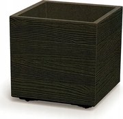 Květináč s vložkou Prosperplast 38,5 x 37 cm Madera Square Eco Wood káva