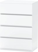 HOMCOM komoda Příborník se 4 zásuvkami, výklopná kancelářská skříň v bílé barvě, 55 x 33 x 80 cm, ideální pro obývací a pracovní prostory | Aosom.de
