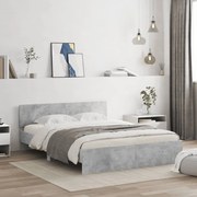 Rám postele s čelem a LED osvětlením betonově šedý 160 x 200 cm 3207598