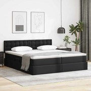 Postel s úložným prostorem s čelo Černá 180 x 200 cm Umělá kůže 3370905