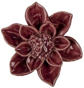 Keramická dekorace květina bordová – 8x4 cm