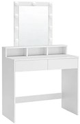 Toaletní kosmetický stolek s LED osvětlením, bílý RDT114WB01