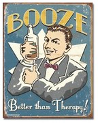 Plechová cedule Schonberg - Booze Therapy 40 cm x 32 cm