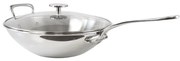 Mauviel Nerezová pánev Wok se skleněnou poklicí M´Cook, 32 cm / 5 l 523632