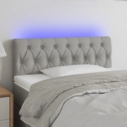Čelo postele s LED světle šedé 90 x 7 x 78/88 cm textil 3121930