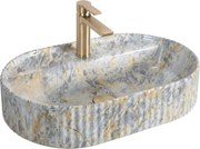 Rea Marcela Ruststone, umyvadlo na desku 600×370×135 mm, imitace kamene, REA-U3518